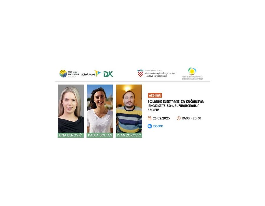 WEBINAR: SOLARNE ELEKTRANE ZA KUĆANSTVA: Iskoristite 50% sufinanciranja ...